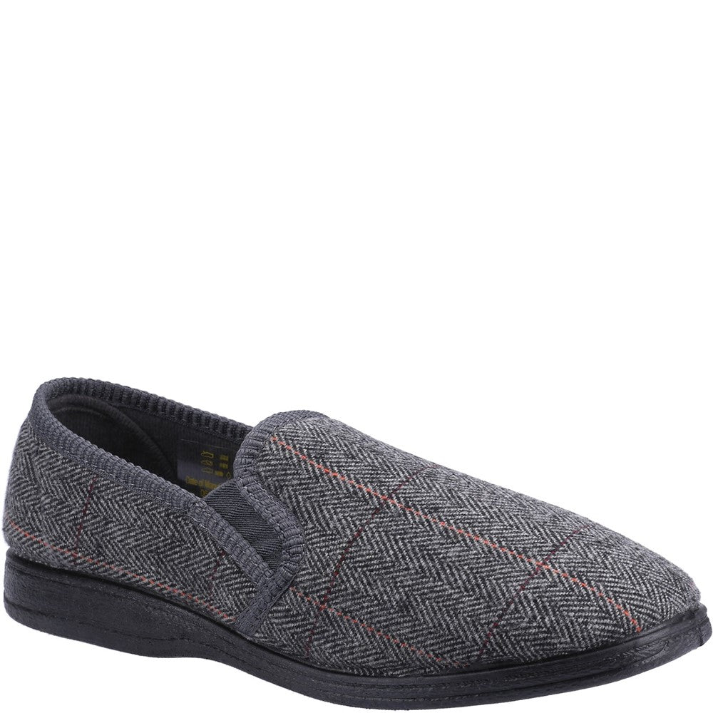 Men's Fleet & Foster Mitchell Slipper Grey - FreemanHardy&Willis