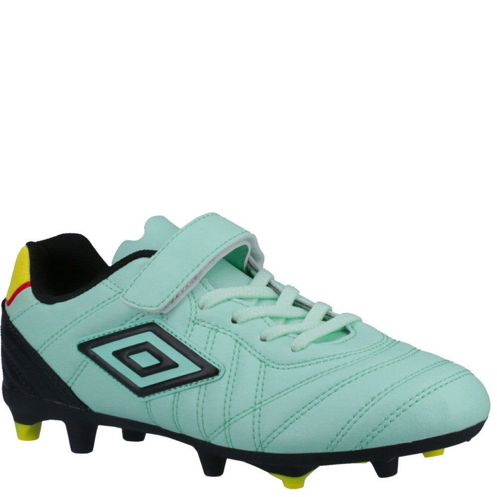 Kids' Umbro Speciali Liga Firm Ground Jnr Football Boot Blue/Green ...