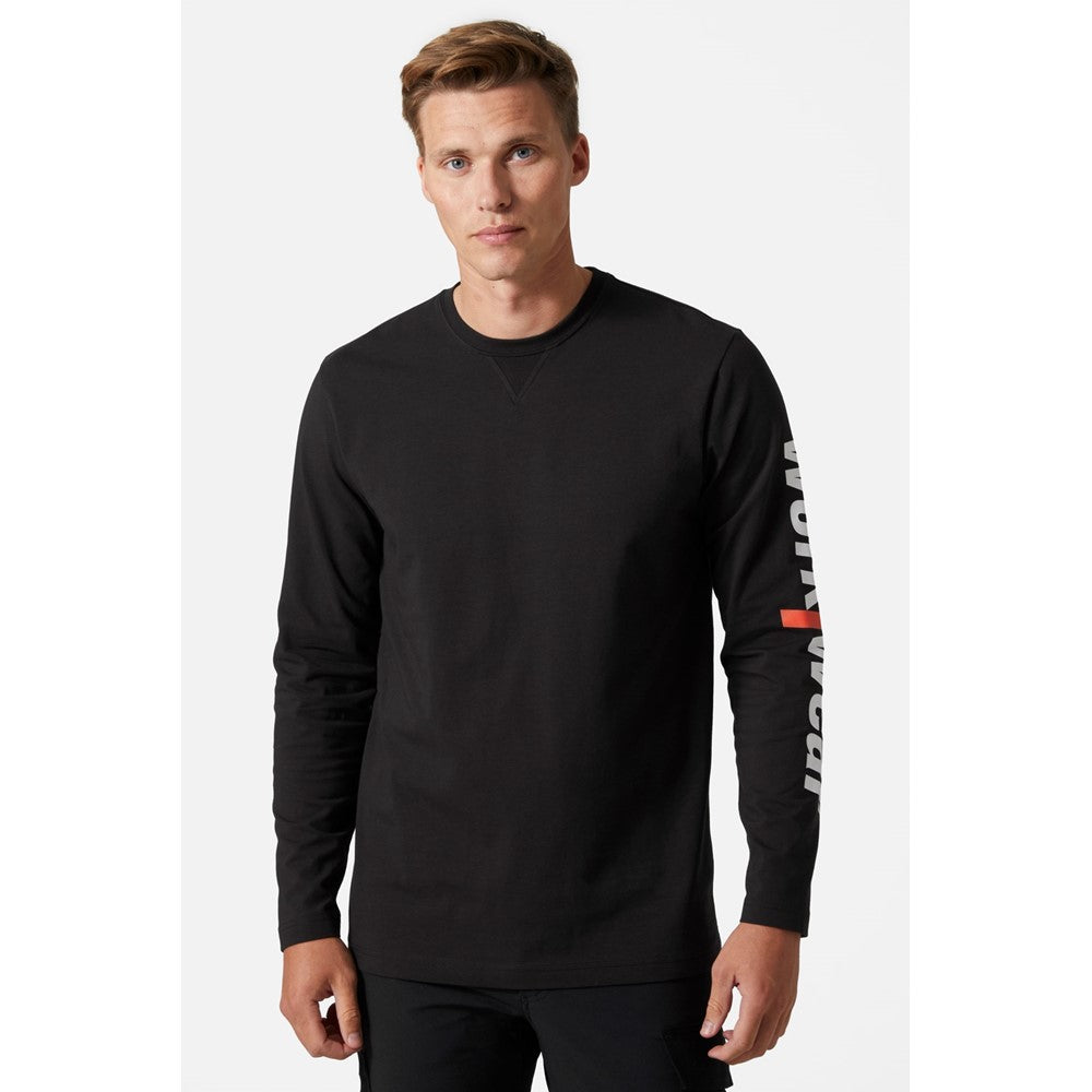 Men's Helly Hansen Workwear Logo Longsleeve Black - FreemanHardy&Willis