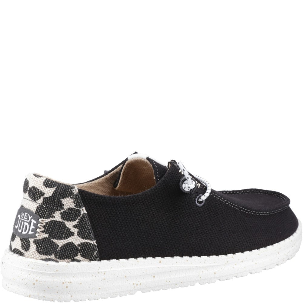 Women's HEYDUDE Wendy Leopard Shoe Black - FreemanHardy&Willis