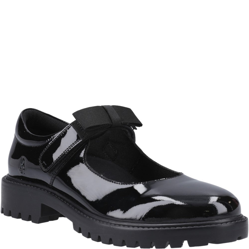 Girls' Hush Puppies Astrid Bow Patent Snr Black Patent - FreemanHardy ...