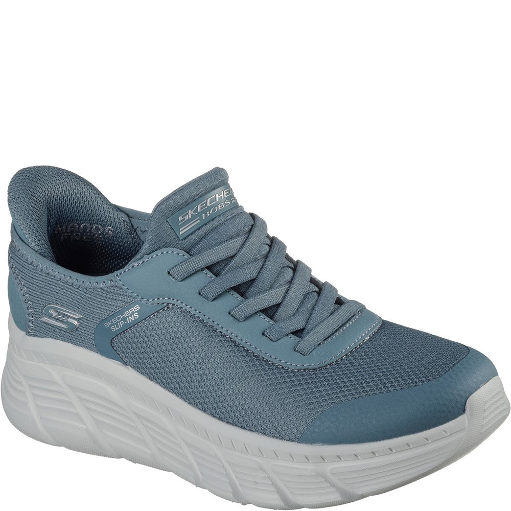 Women's Skechers BOBS Flex Hi Linear Force Trainers Pale Blue - FreemanHardy&Willis